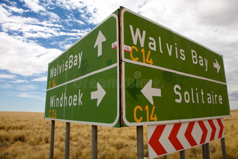 Sign Road in Namibia stock image. Image of natural, horizon - 39637735