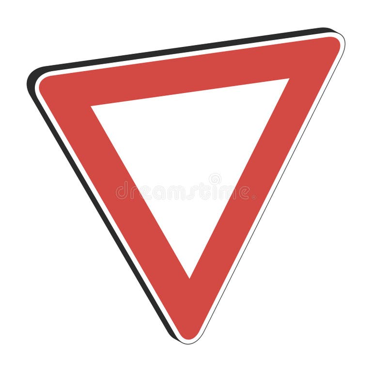 Sign Road Precedence Give 3d, Triangular Blank, Yield Way Empty Stock ...