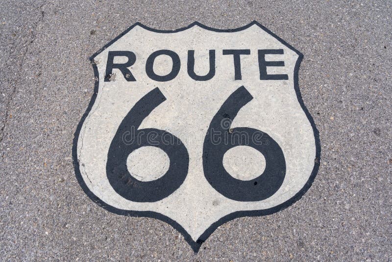 Sign for Route 66 in El Reno, USA. Stock Image - Image of sign, black ...