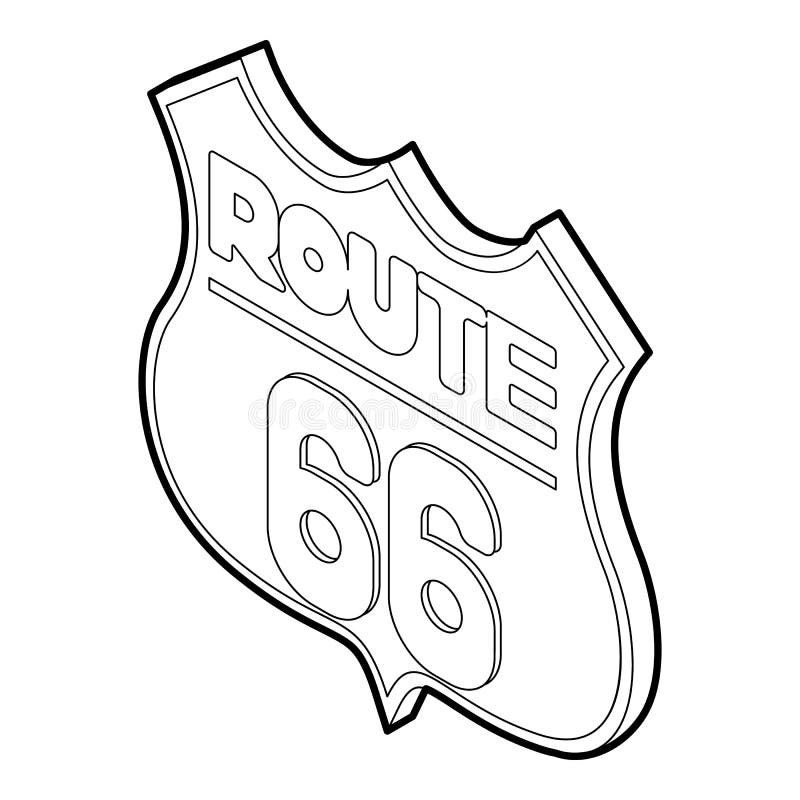 Sign Route Icon, Outline Style Editorial Photo - Illustration of ...