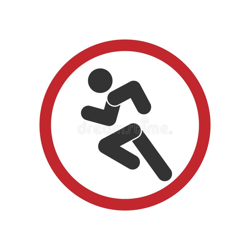 Sign of a Running Man. Vector Athlete Sign Stock Vector - Illustration ...