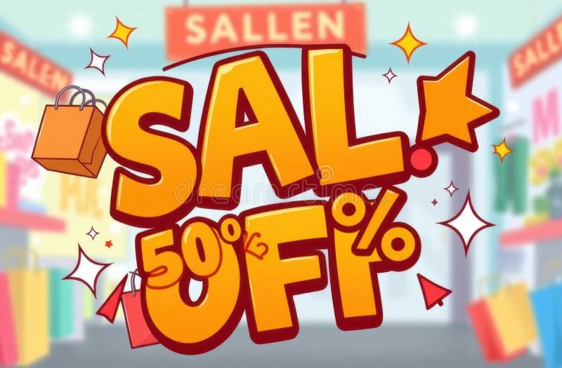 Sign Sale 50 Off at 14-12-2024 Stock Illustration - Illustration of ...