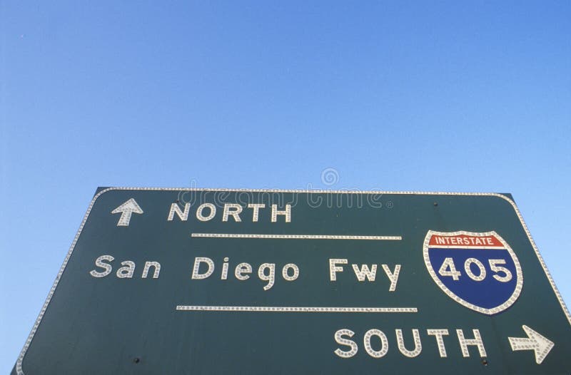 A Sign for the 405 San Diego Freeway Stock Photo - Image of ...