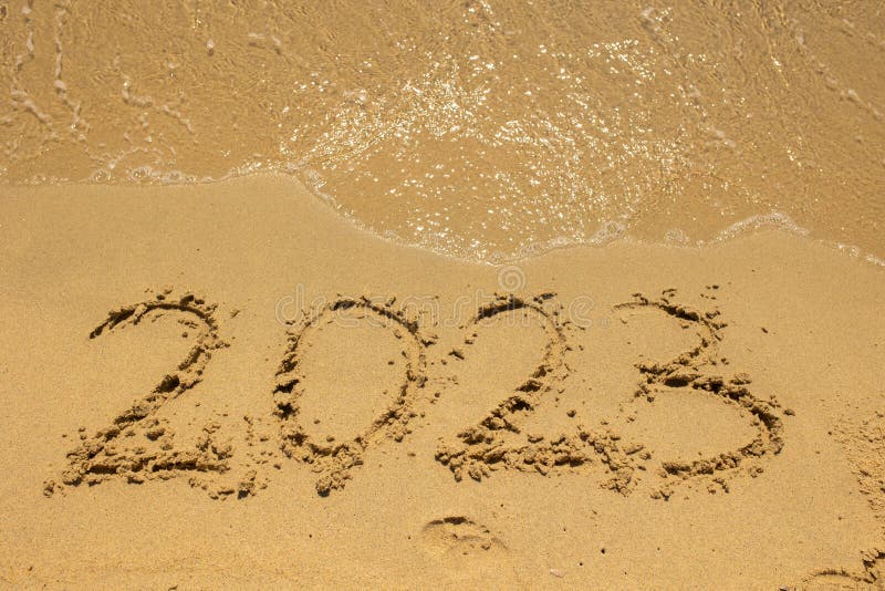 2023 Sign in the Sand on the Beach Stock Photo - Image of nature ...