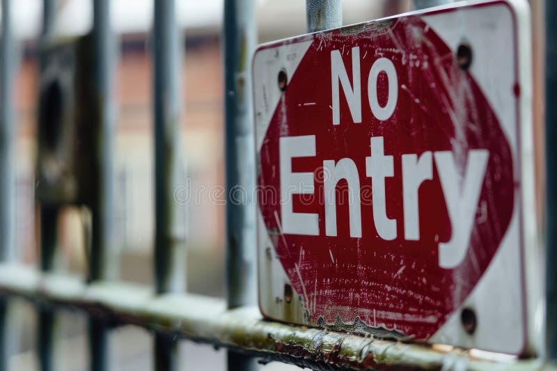 Sign Saying "No Entry", Close-up Stock Illustration - Illustration of ...