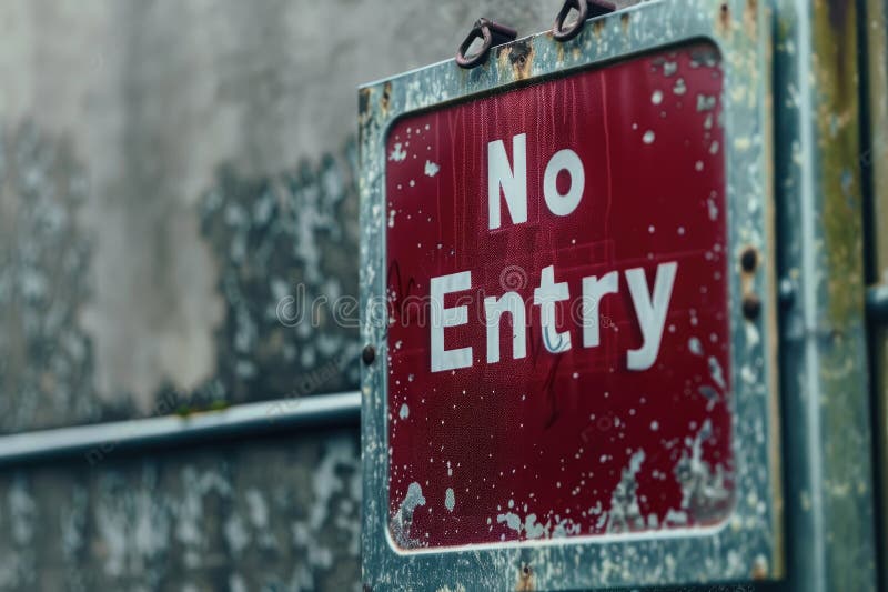 Sign Saying "No Entry", Close-up Stock Illustration - Illustration of ...