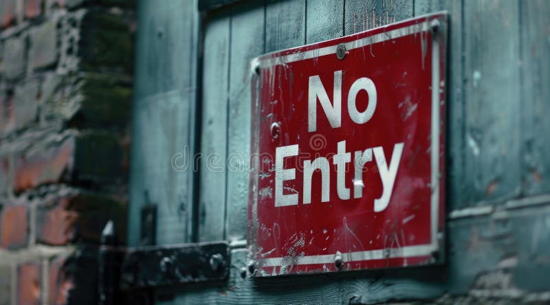 Sign Saying "No Entry", Close-up Stock Illustration - Illustration of ...