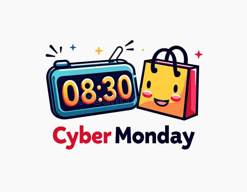 A Sign that Says Cyber Monday on it with a Timer Countdown and a ...