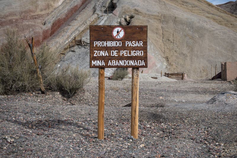 Sign that Says Do Not Enter, Danger Zone, Abandoned Mine Stock Photo ...