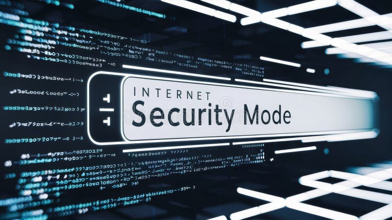 A Sign that Says Internet Security Mode on a Computer Screen, AI Stock ...
