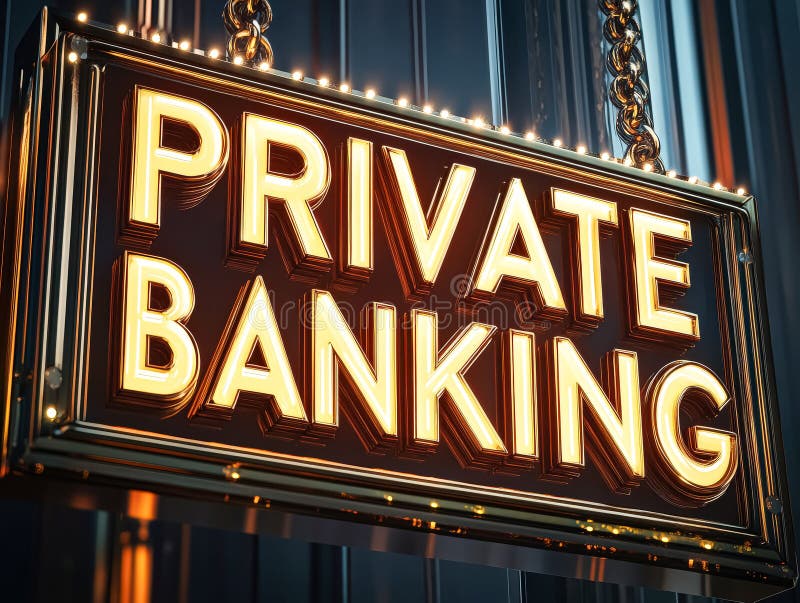 Sign that Says Private Banking Stock Image - Image of investment ...