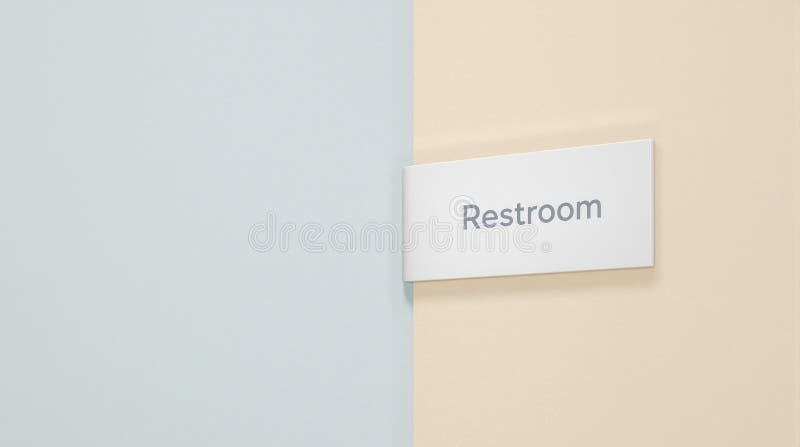 A Sign that Says Restroom is Hanging on a Wall Stock Illustration ...