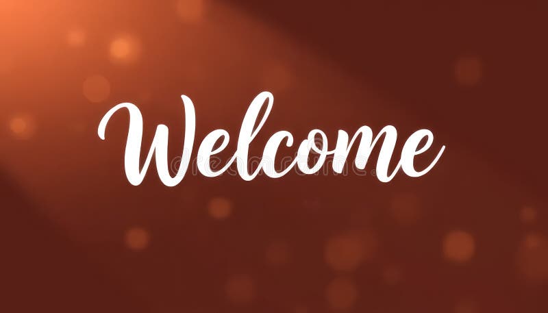 A Sign that Says Welcome in White Letters on a Red Background Stock ...