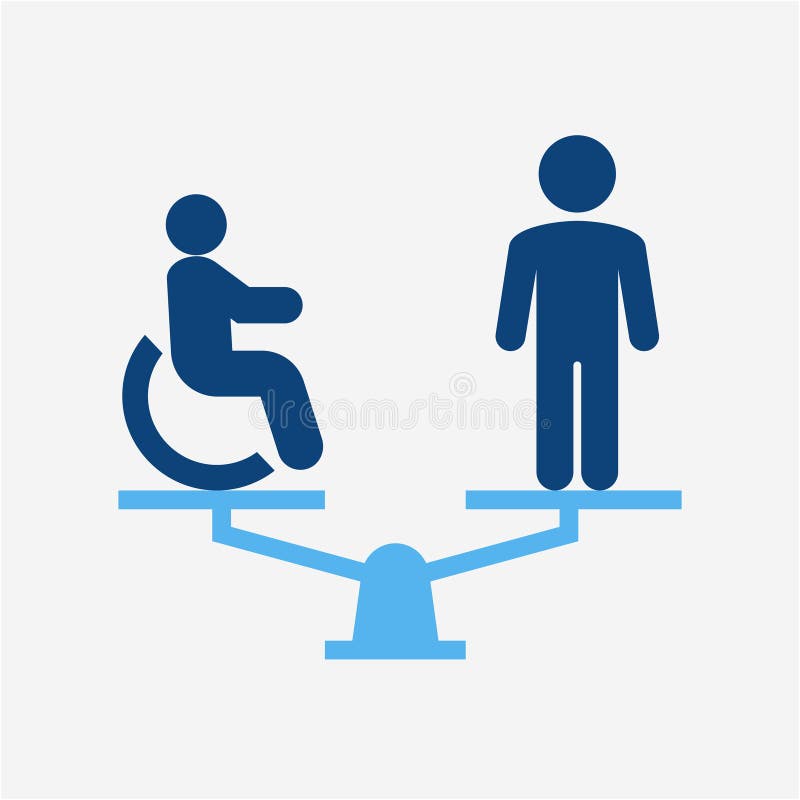 Sign Scale Equal Disability People Icon Stock Vector - Illustration of ...