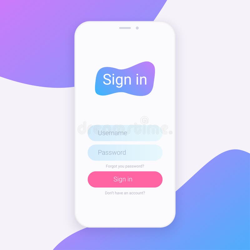 Clean Mobile UI Design Concept. Login Application With Password Form ... Clean Mobile UI Design Concept. Login Application With Password Form ...