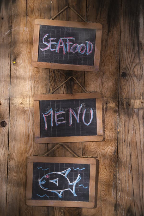 Sign seafood stock image. Image of advertising, sign - 60685923