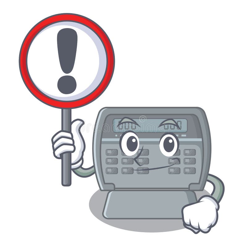 With Sign Security Alarm Isolated in the Cartoon Stock Vector ...