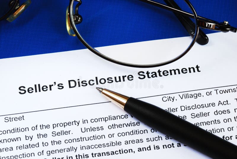 Real Estate Seller Property Disclosure Statement Stock Photo - Image of ...