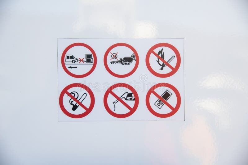 Sign Show Do Not Do these Thing in Gas Station Stock Photo - Image of ...