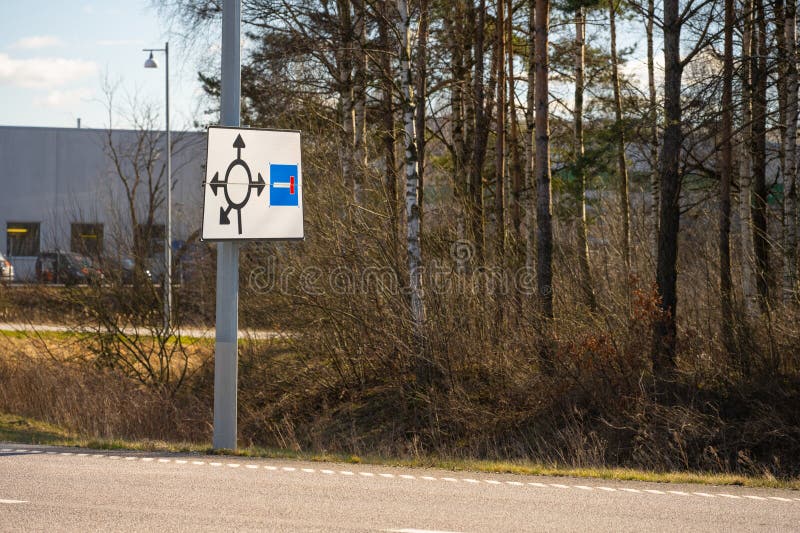 Sign Showing a Roundabout Where One of the Arrows Point To a Dead End ...
