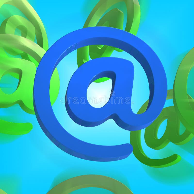 At Sign Shows E-mail Symbol Send Mail Stock Illustration - Illustration ...