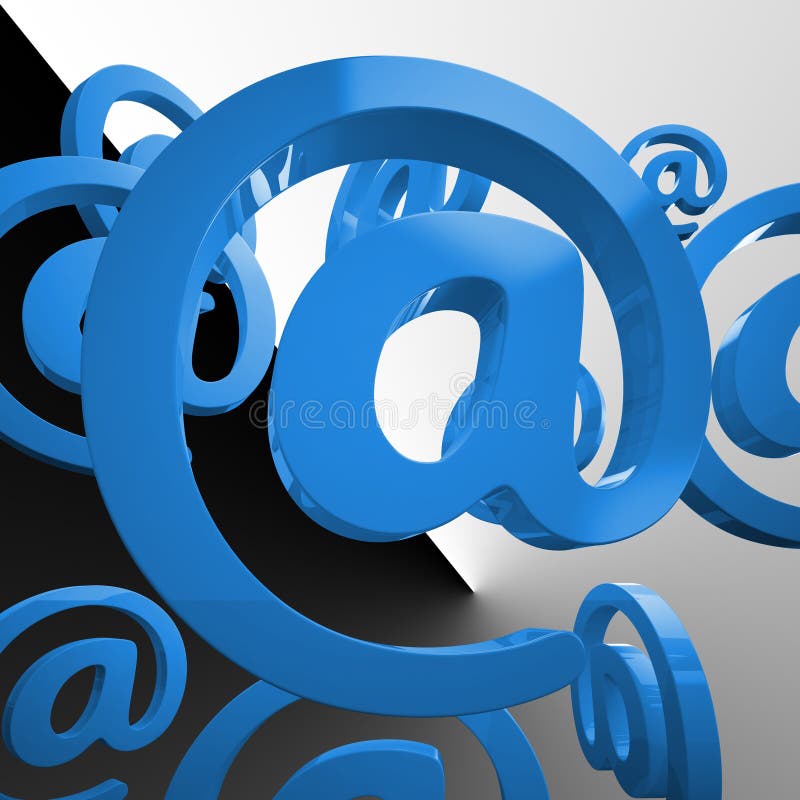 At Sign Shows Email Messaging through Web Stock Illustration ...