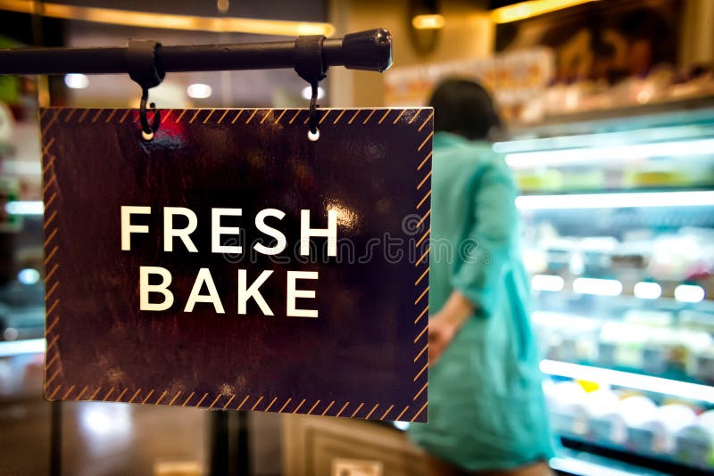 Sign with editorial stock image. Image of bake, hanging - 105313089
