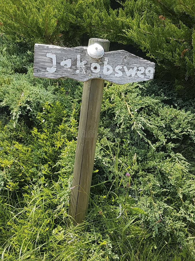 Sign, Signpost of Way of St. James Stock Photo - Image of pilgrimage ...