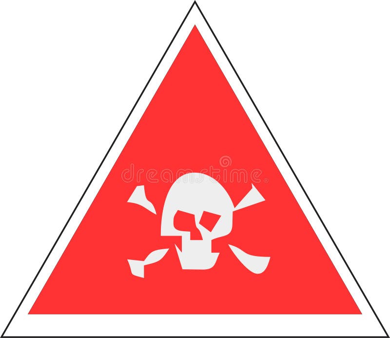 Sign skull stock vector. Illustration of caution, triangle - 1972384