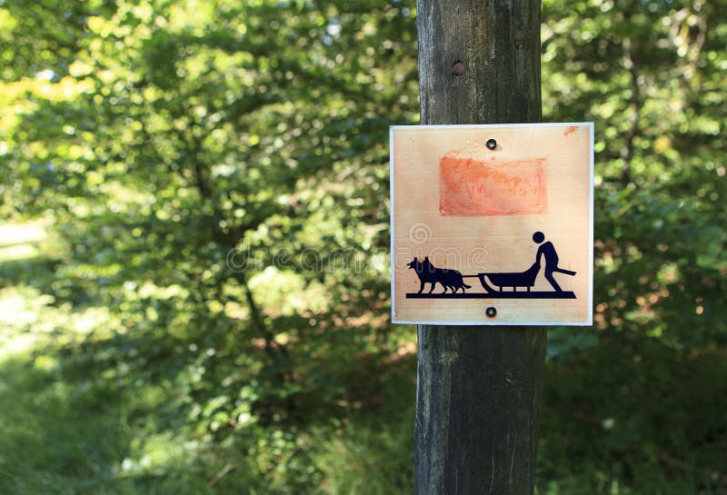 Sign for sled dogs stock photo. Image of race, dogs, sledding - 98688064