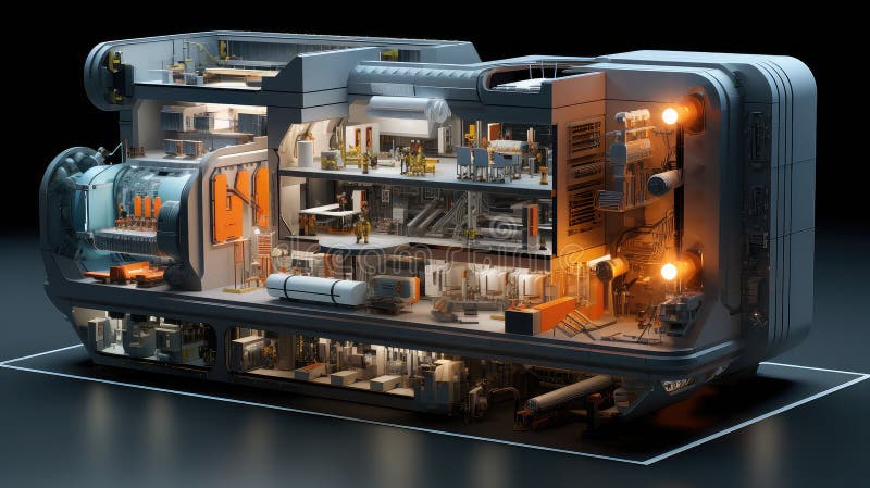 Small Modular Nuclear Reactor Future Technology Isometric Icon Vector ...