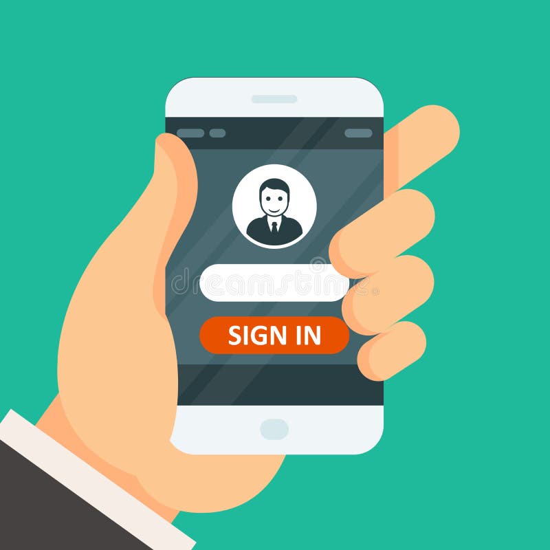 Sign in on Smartphone - User Icon and Password Stock Vector ...