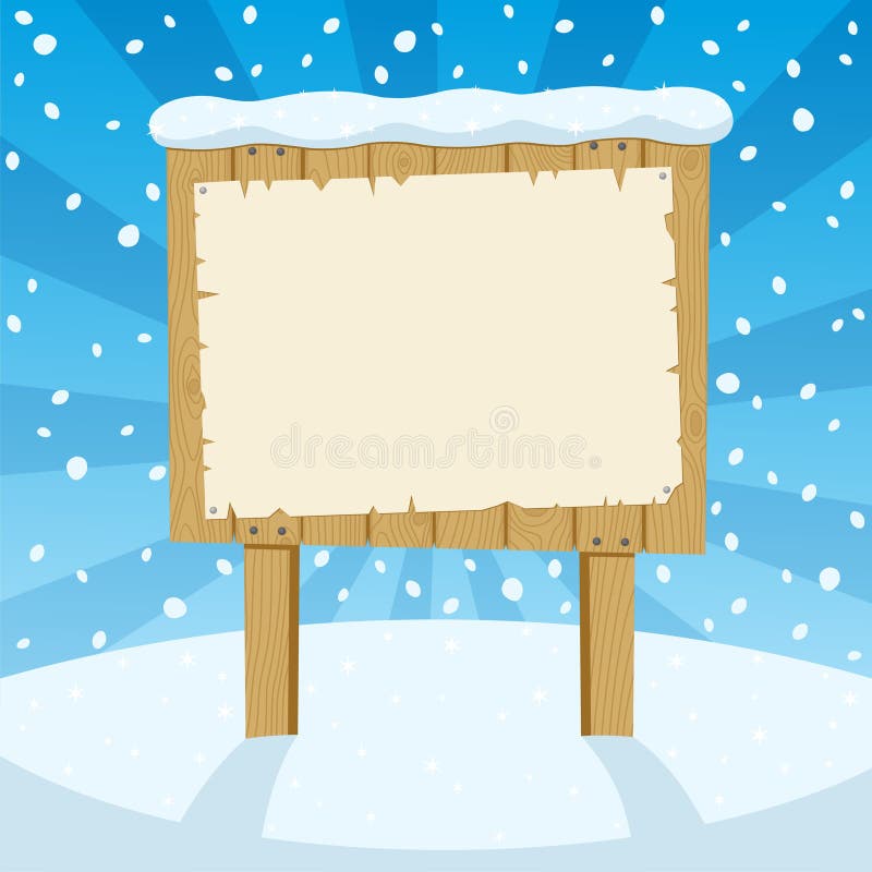 Sign & Snow stock vector. Illustration of blank, year - 16159905