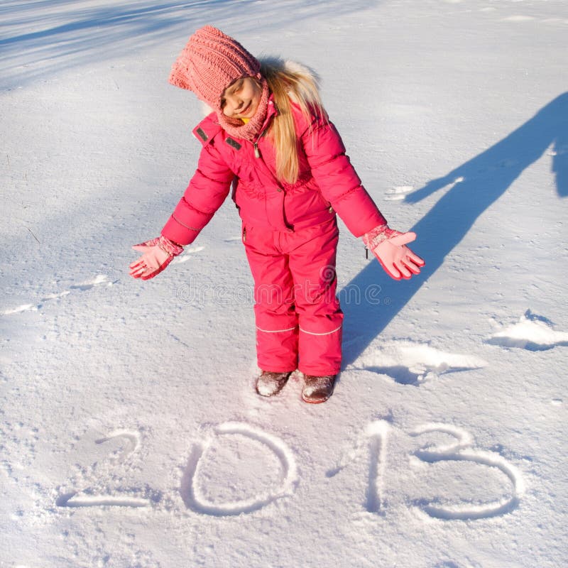Sign in snow 2013 stock photo. Image of young, nature - 27307838