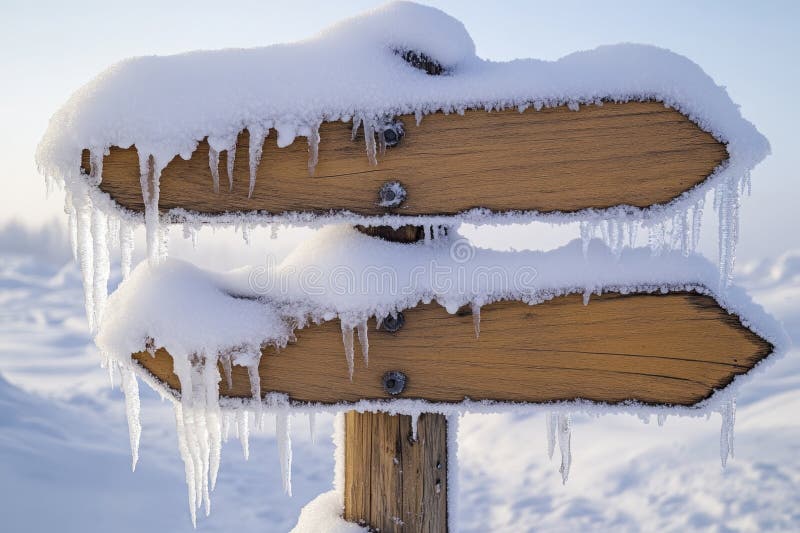 Icy Arctic Path Sign stock photo. Image of adventure - 360200324