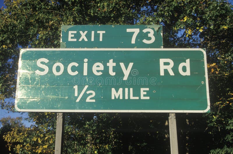A sign for Society Road stock image. Image of united - 52303445