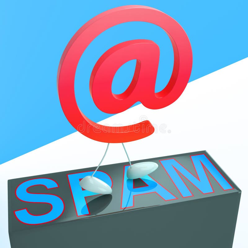 At Sign Spam Shows Malicious Spamming Stock Illustration - Illustration ...