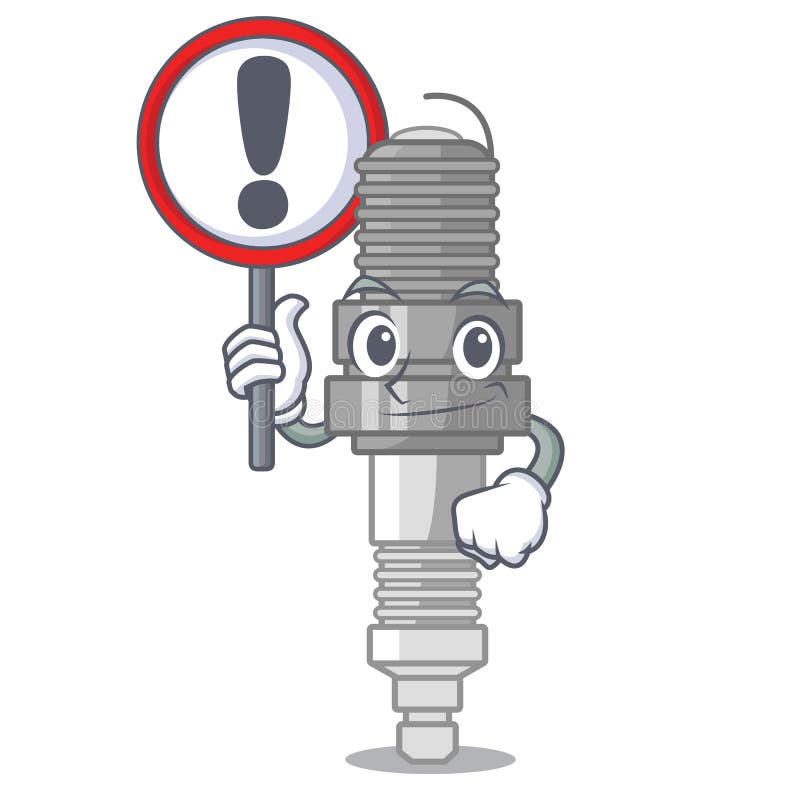 With Sign Spark Plug in the Character Shape Stock Vector - Illustration ...