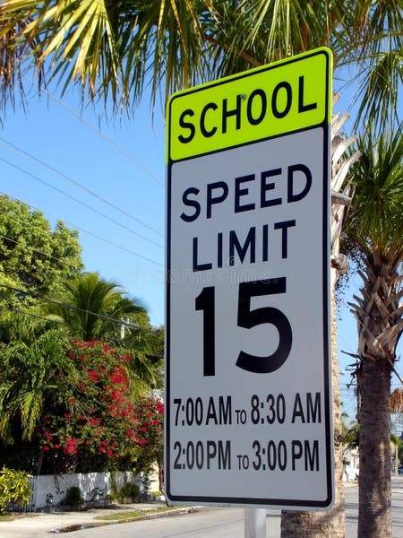 Sign Speed Limit in Front of School Stock Image - Image of early, miles ...