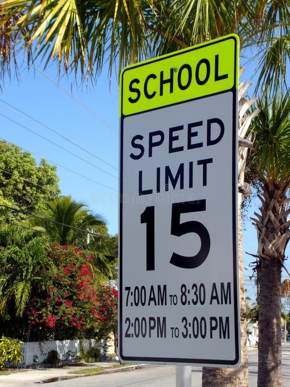 Sign Speed Limit in Front of School Stock Image - Image of early, miles ...