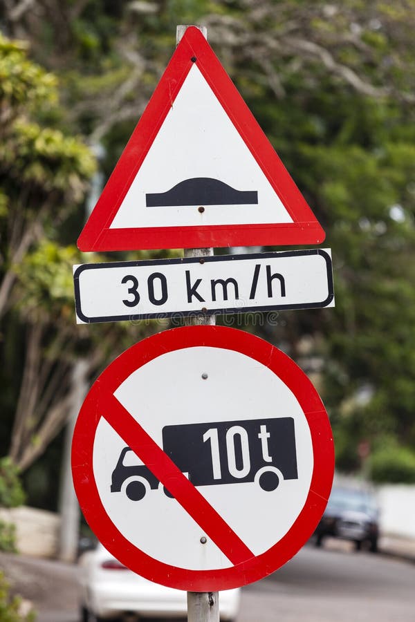 No Heavy Vehicles Traffic Sign Stock Image - Image of information ...