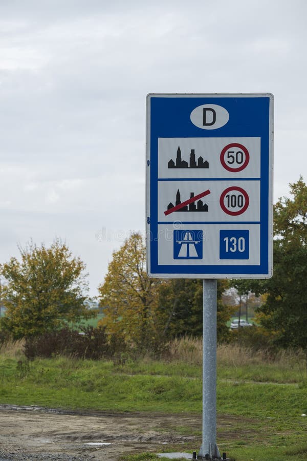 German Border Street Sign Entering Germany Traffic Sign Stock Photos ...