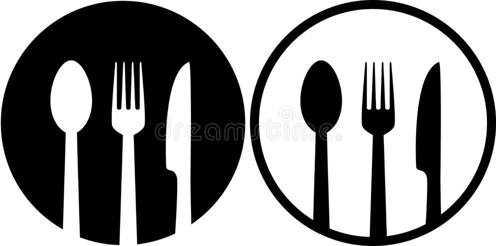 Sign with Spoon, Fork and Knife Stock Vector - Illustration of meal ...
