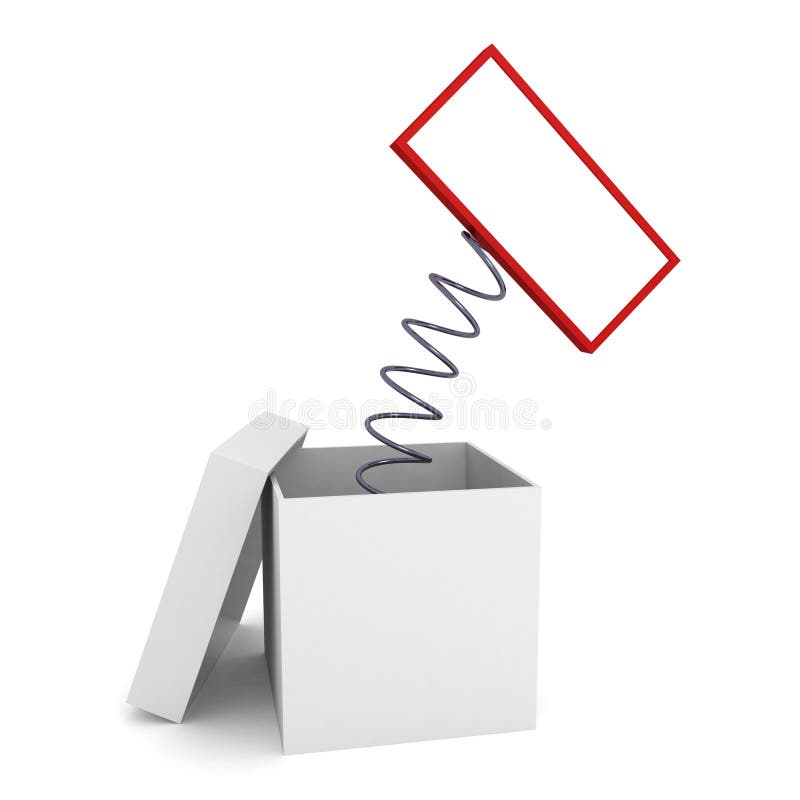 Sign Springing Out of a Box with Blank Copyspace Stock Illustration ...