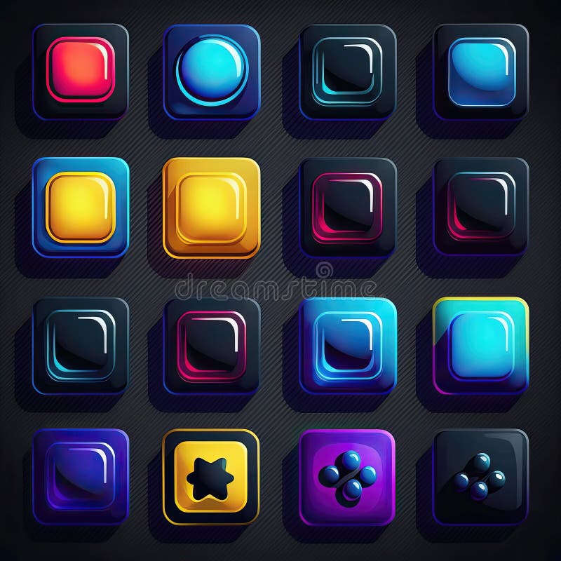 Sign Square Game Button Ai Generated Stock Illustration - Illustration ...