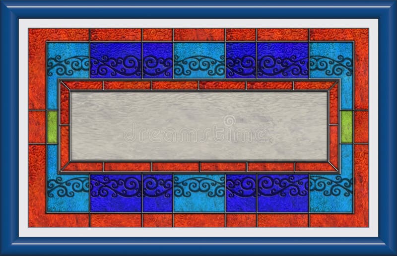 Colorful Circular Stained Glass Window Panel Stock Illustration ...