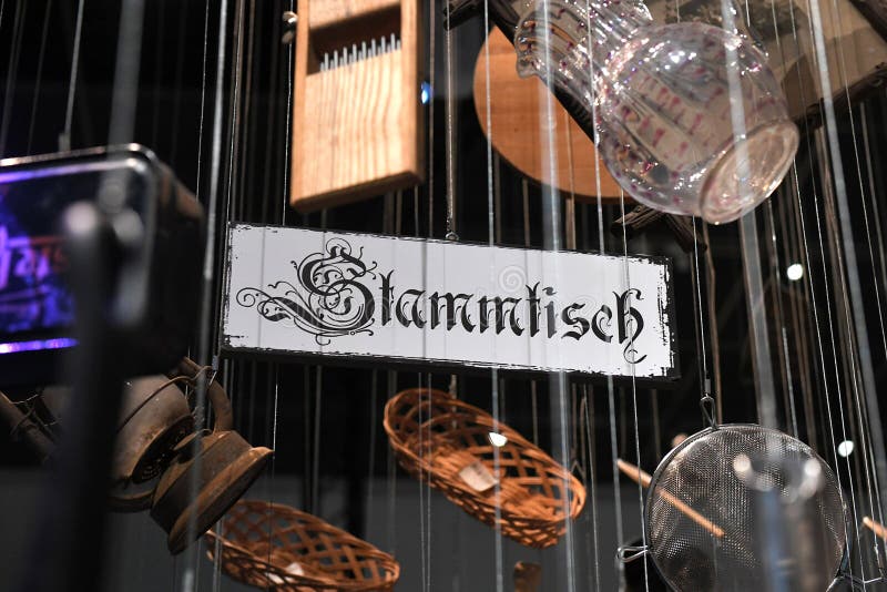 Sign Stammtisch editorial stock photo. Image of gastronomy - 256780128