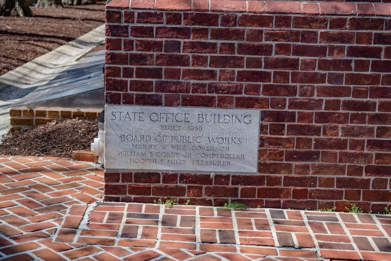 Sign at the State Office Building in Annapolis, Maryland Editorial ...