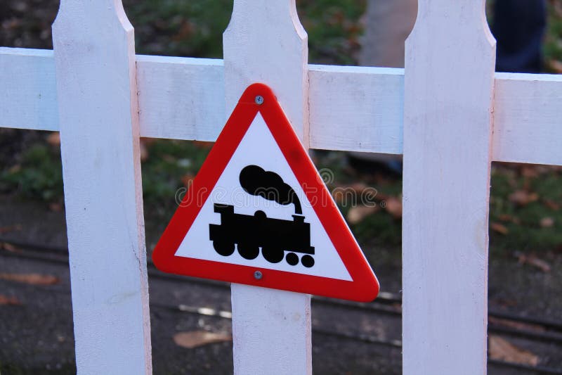 Sign for Steam Train. stock photo. Image of safety, lane - 338019532