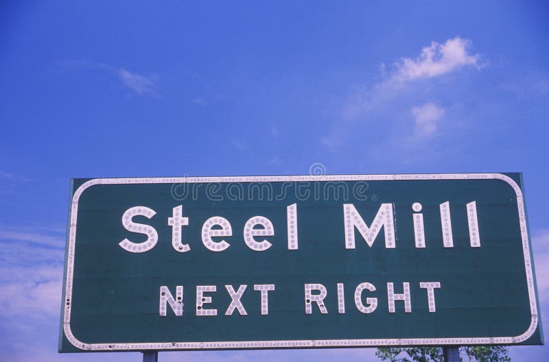 A Sign for a Steel Mill in Indiana Stock Photo - Image of highway ...